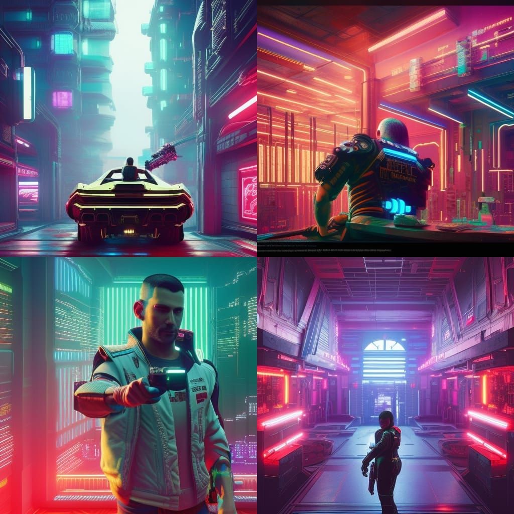 Insanely detailed photography of a majestic beautiful cyberpunk 2077 ...