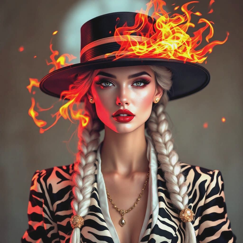 Surreal Portrait of the Millinery Evil in Prada At... - AI Art