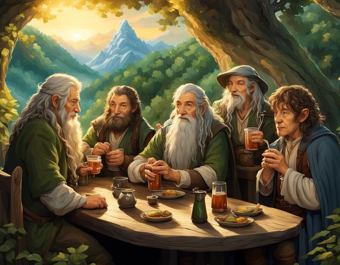 Bilbo Baggins, Gandalf and dwarves are guests in Rivendell, they are ...