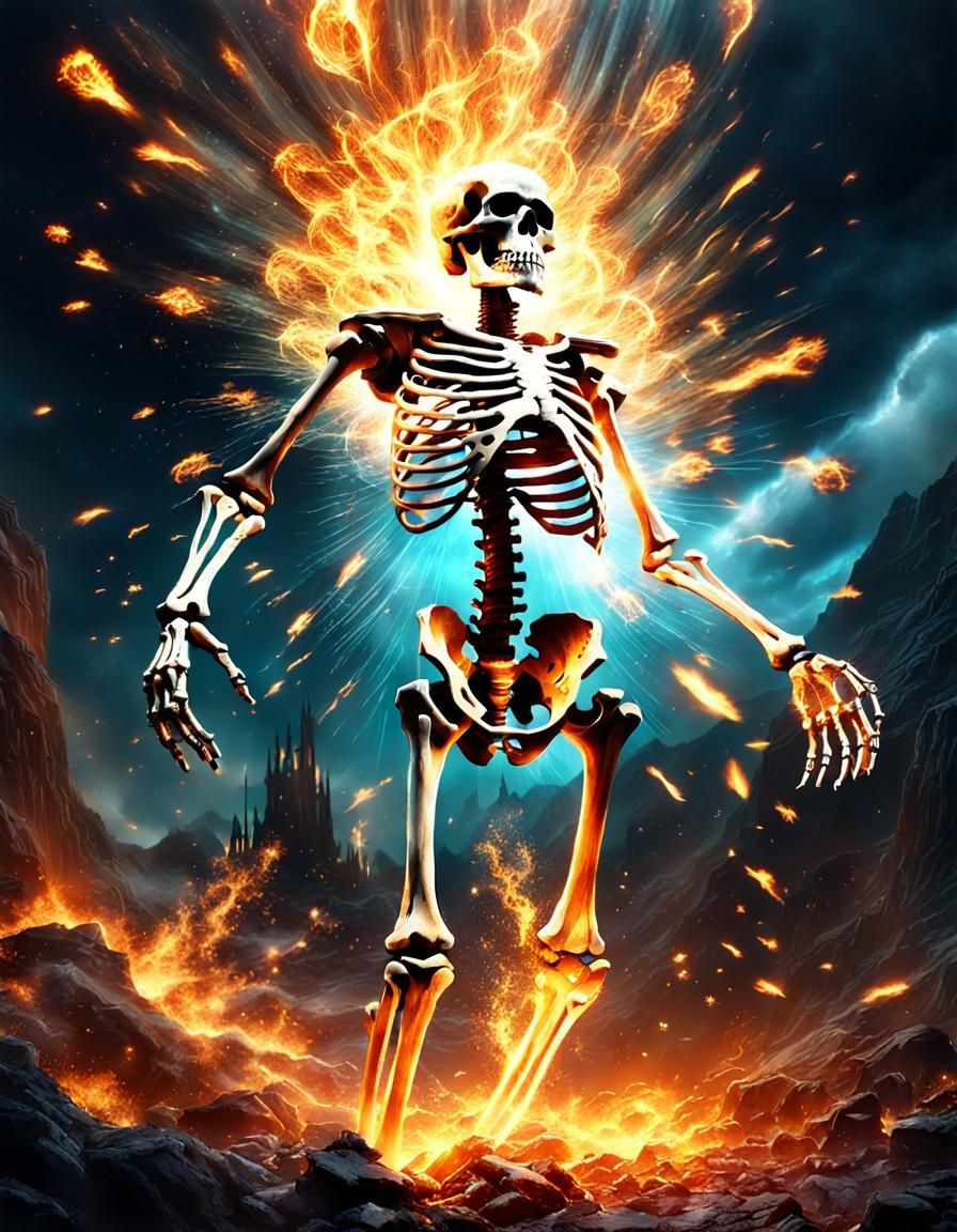 Pop goes the skeleton - AI Generated Artwork - NightCafe Creator