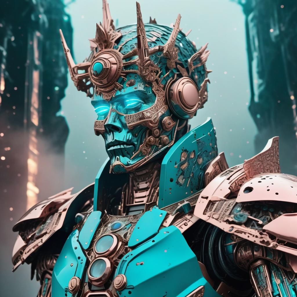 Profile view, the Cyber-Nekro King - AI Generated Artwork - NightCafe Creator