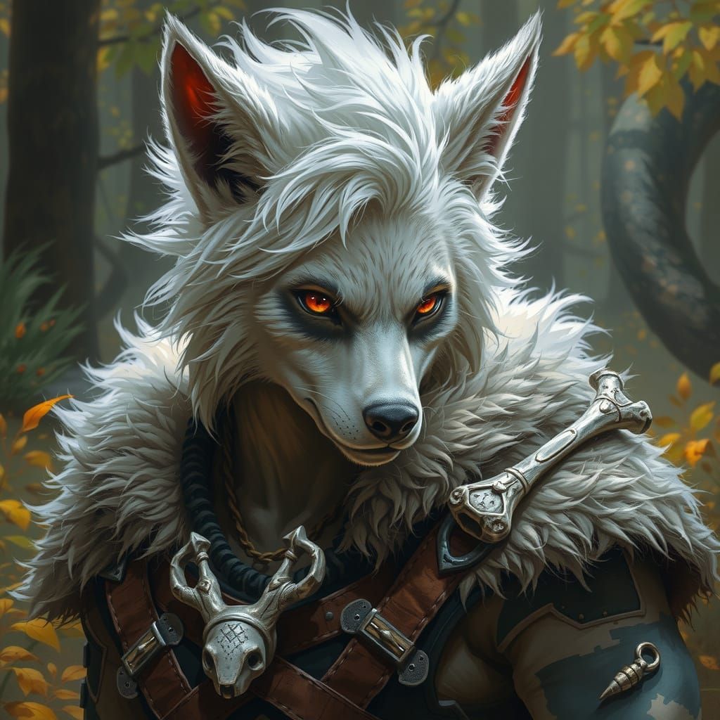 Beasts of Valor - Fantasy Warrior with Wolfish Traits in a N...