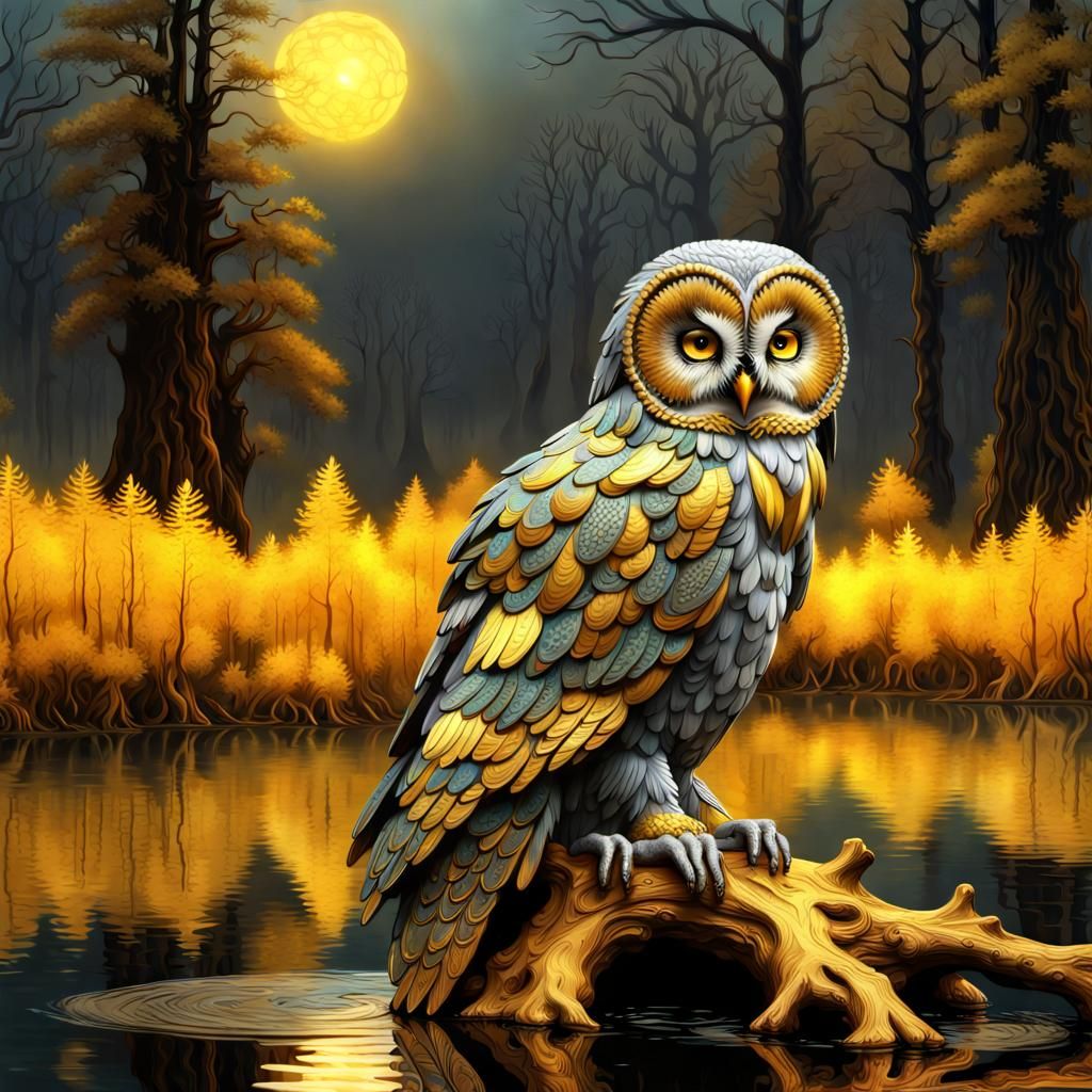 Golden Hour Owl - AI Generated Artwork - NightCafe Creator