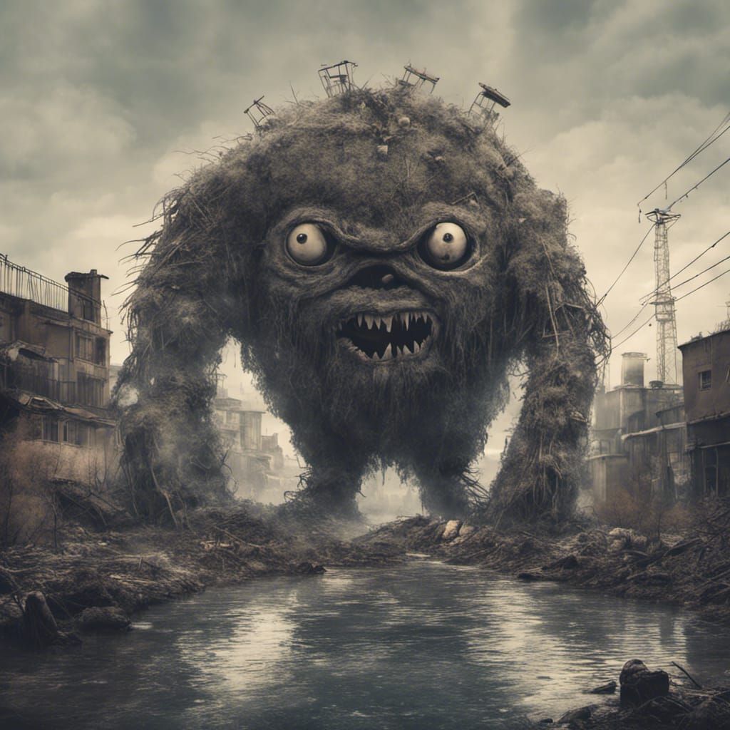 Pollution Monster Series: Industrial River - AI Generated Artwork ...