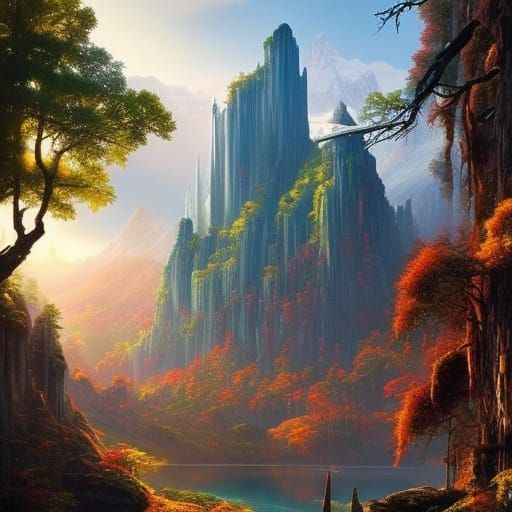 Fantasy Cliff - AI Generated Artwork - NightCafe Creator