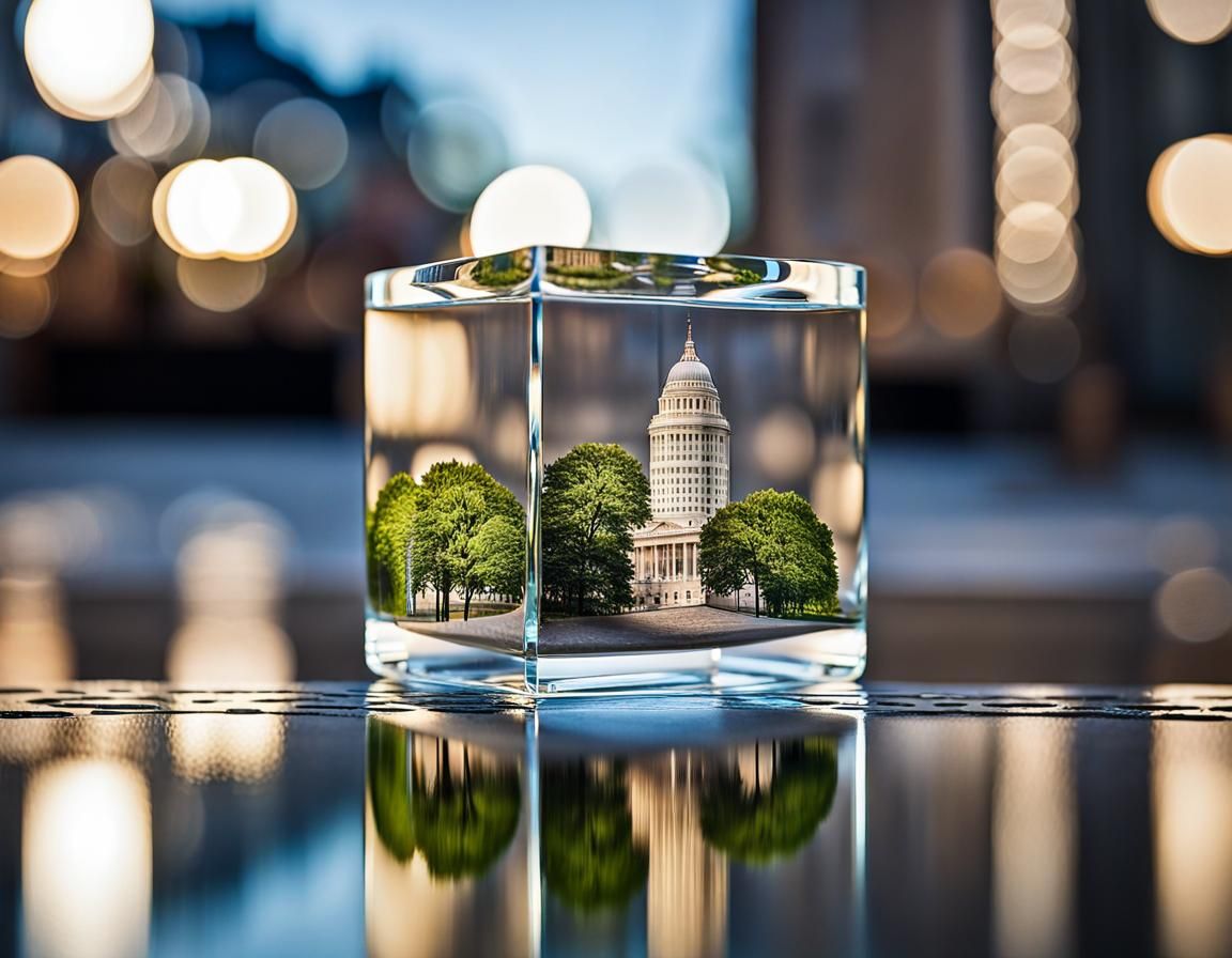 Glass cube Monument - AI Generated Artwork - NightCafe Creator