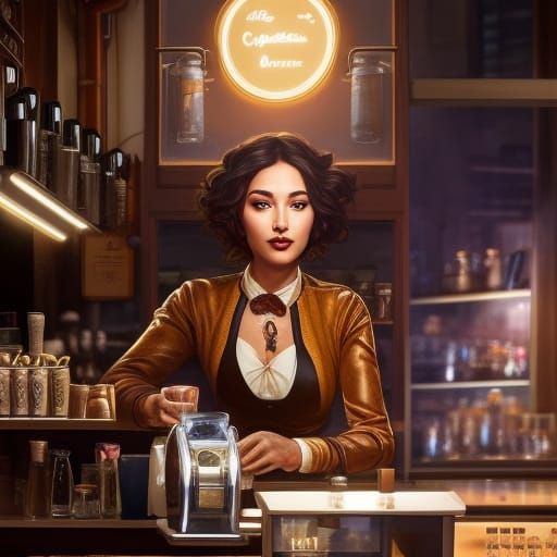 Vintage barista - AI Generated Artwork - NightCafe Creator
