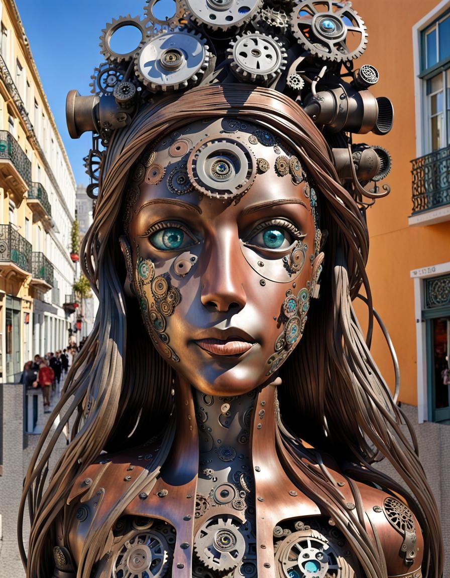 Face Made of Metal - AI Generated Artwork - NightCafe Creator