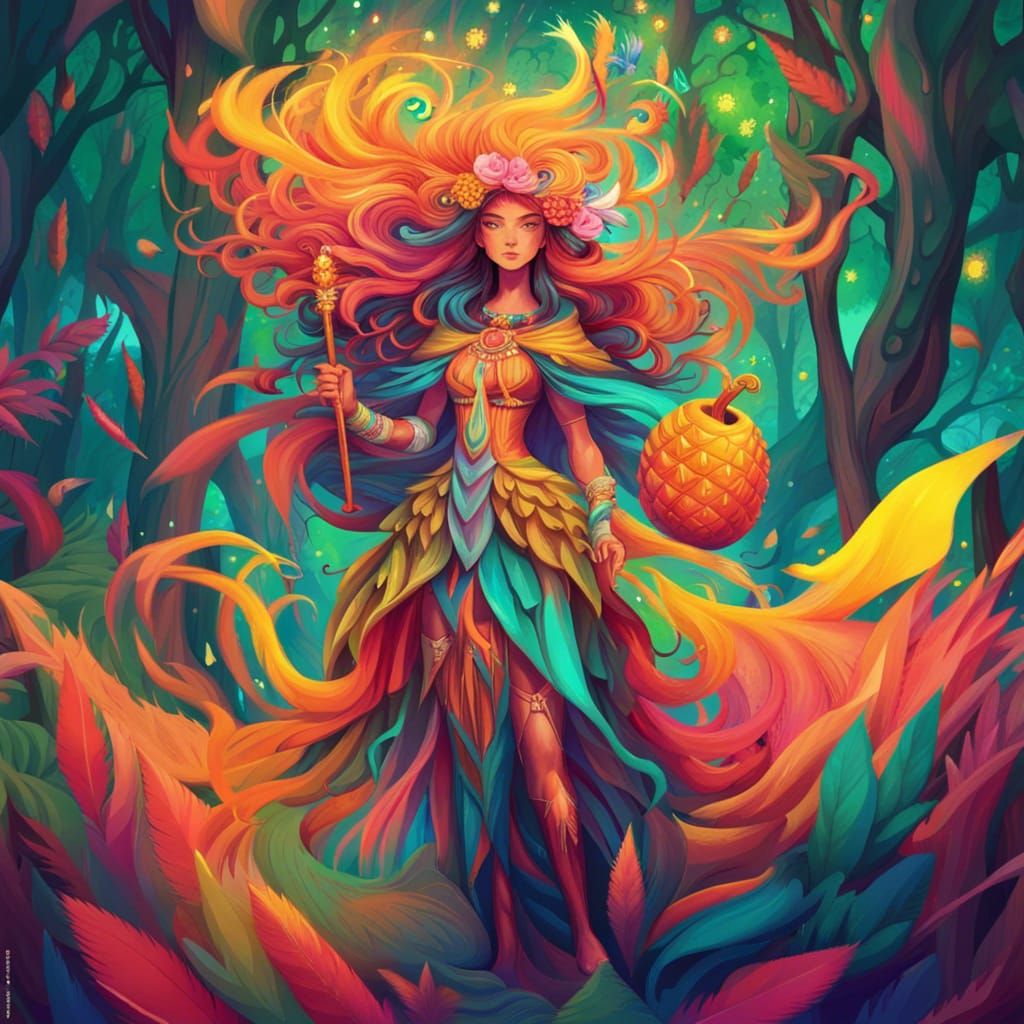 Woman and Magic Wand in Fantasy world - AI Generated Artwork ...