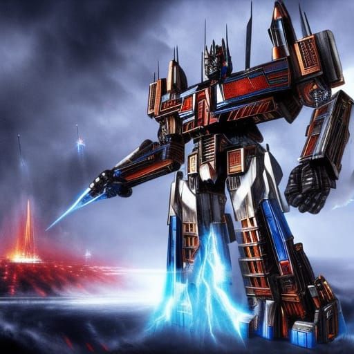 Battle of Optimus Prime - AI Generated Artwork - NightCafe Creator