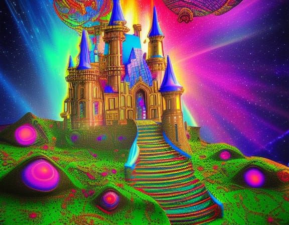 Psychedelic fantasy castle - AI Generated Artwork - NightCafe Creator