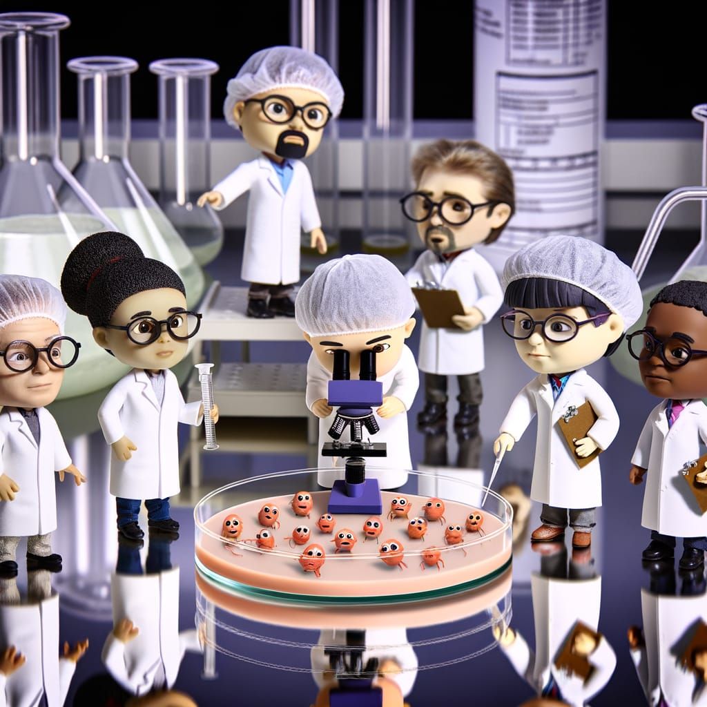 Chibi Scientists in a Modern Biology Lab - AI Art