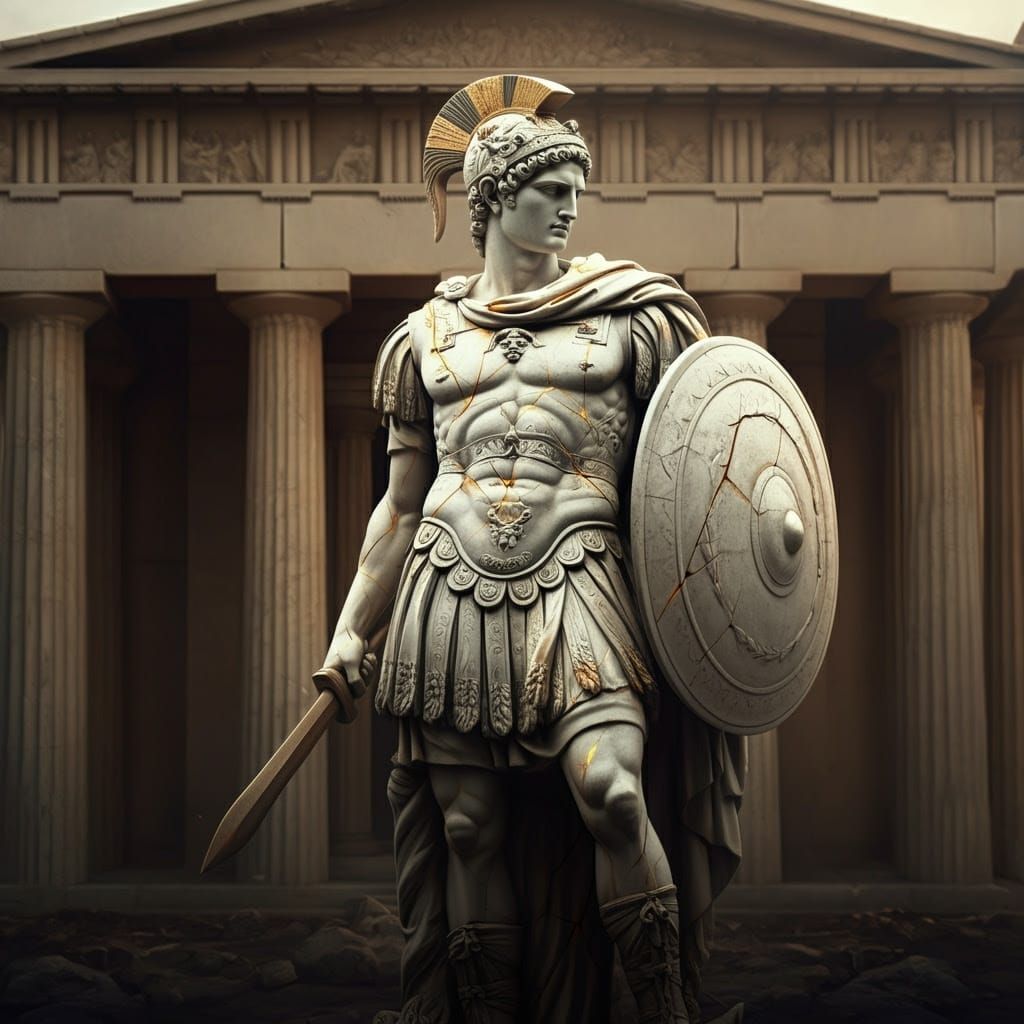 "Nil satis nisi optimum" - Ancient Roman Warrior in Dramatic...