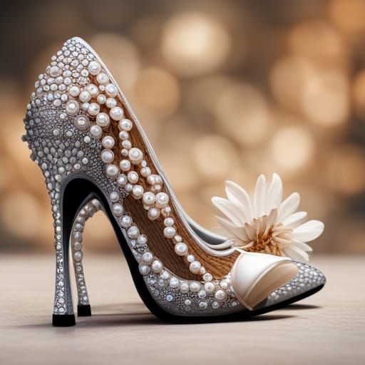 pearl and sea shells inspired high heels. - AI Generated Artwork ...
