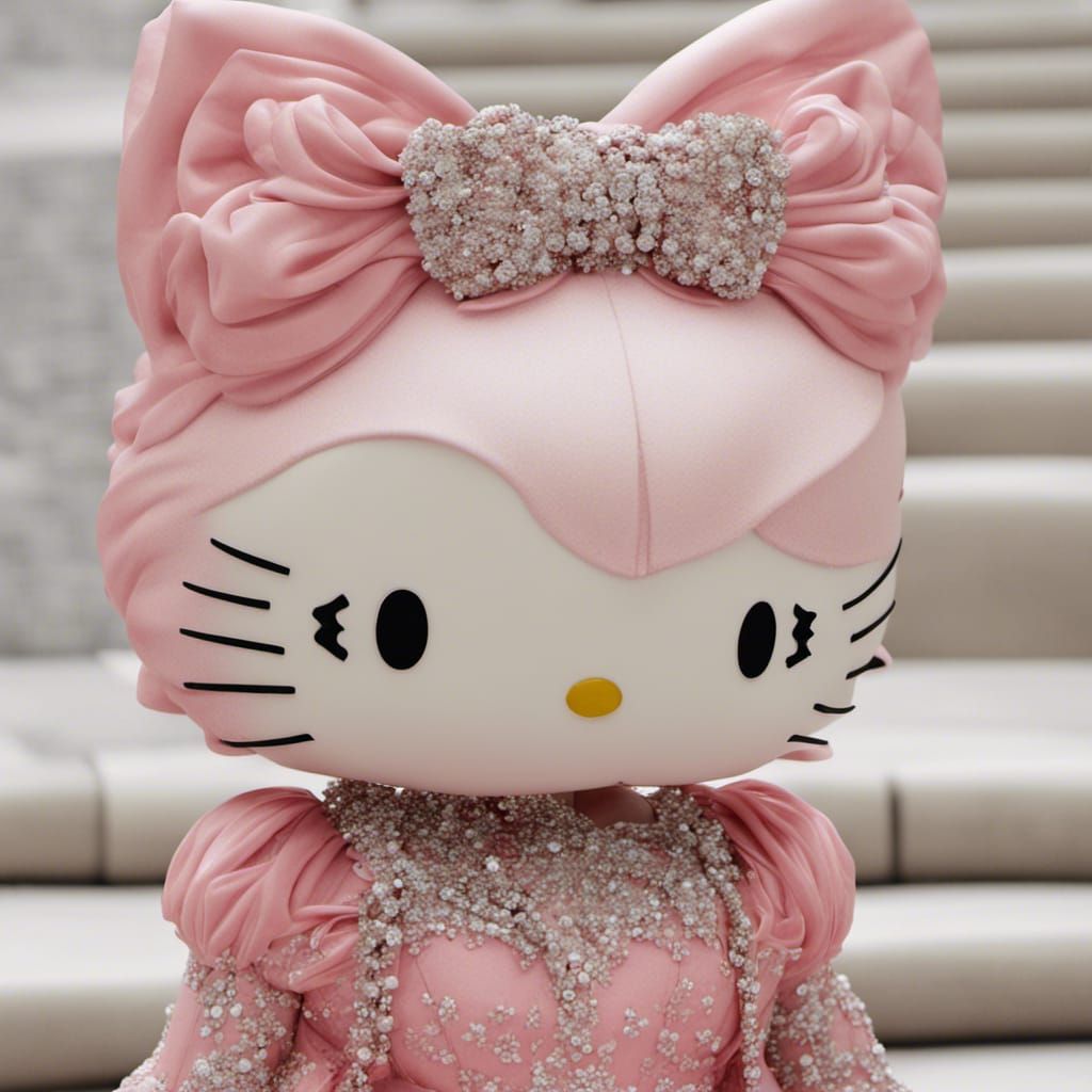 Hello Kitty at the Met Gala (Dior variant) - AI Generated Artwork ...