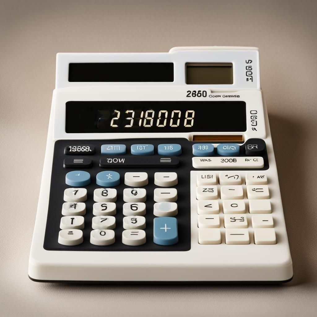 1970s Digital calculator with 2318008 on the display. - AI Generated ...