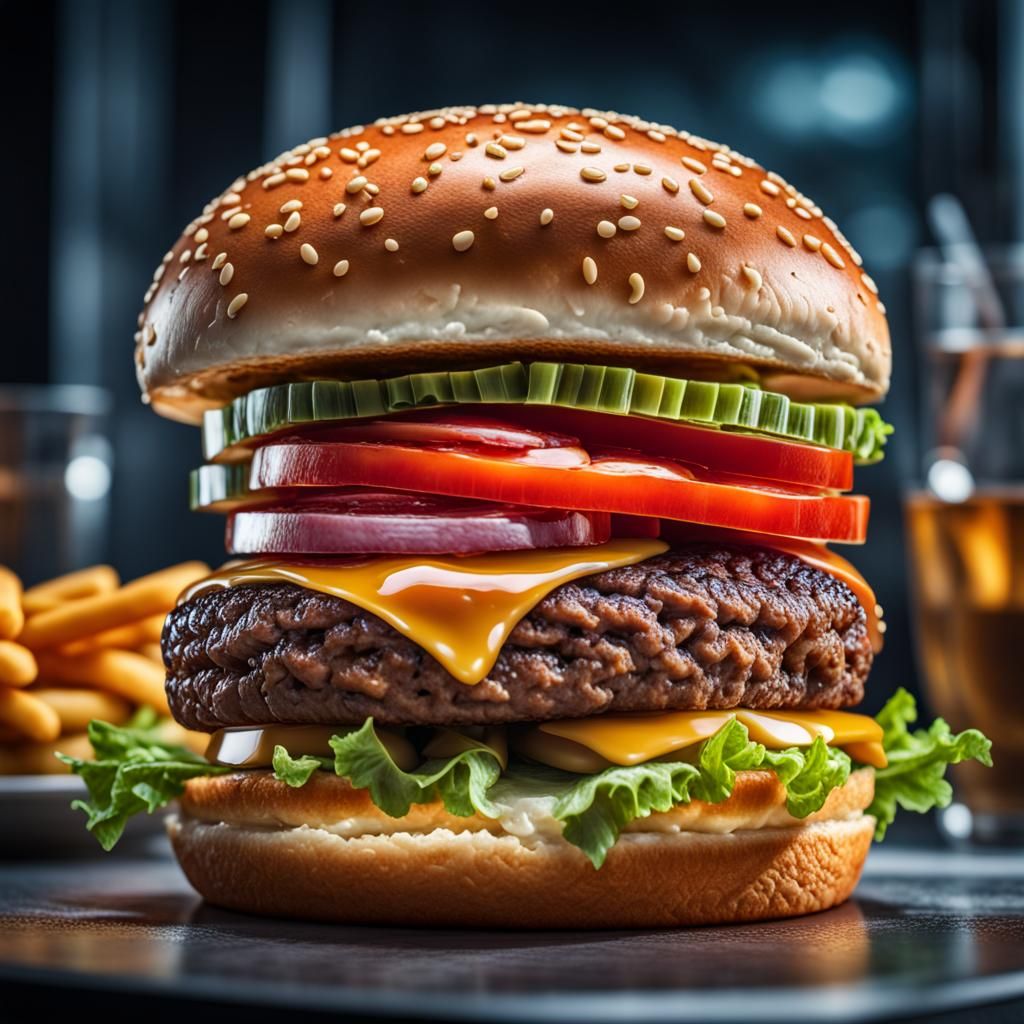 Burger made of glass - AI Generated Artwork - NightCafe Creator