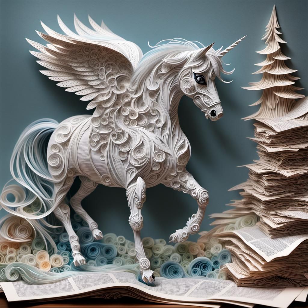 Paper Pegasus - AI Generated Artwork - NightCafe Creator