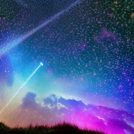 dazzling star shower, sharp focus, dazzling and stunning, hyperdetailed ...