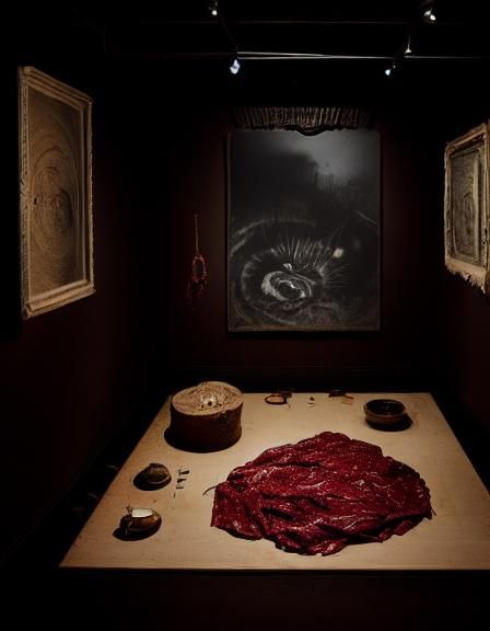 simon halbig indian installation embroidery fat moth larva ...