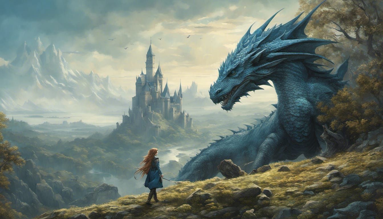 Finding an Injured Dragon - AI Generated Artwork - NightCafe Creator