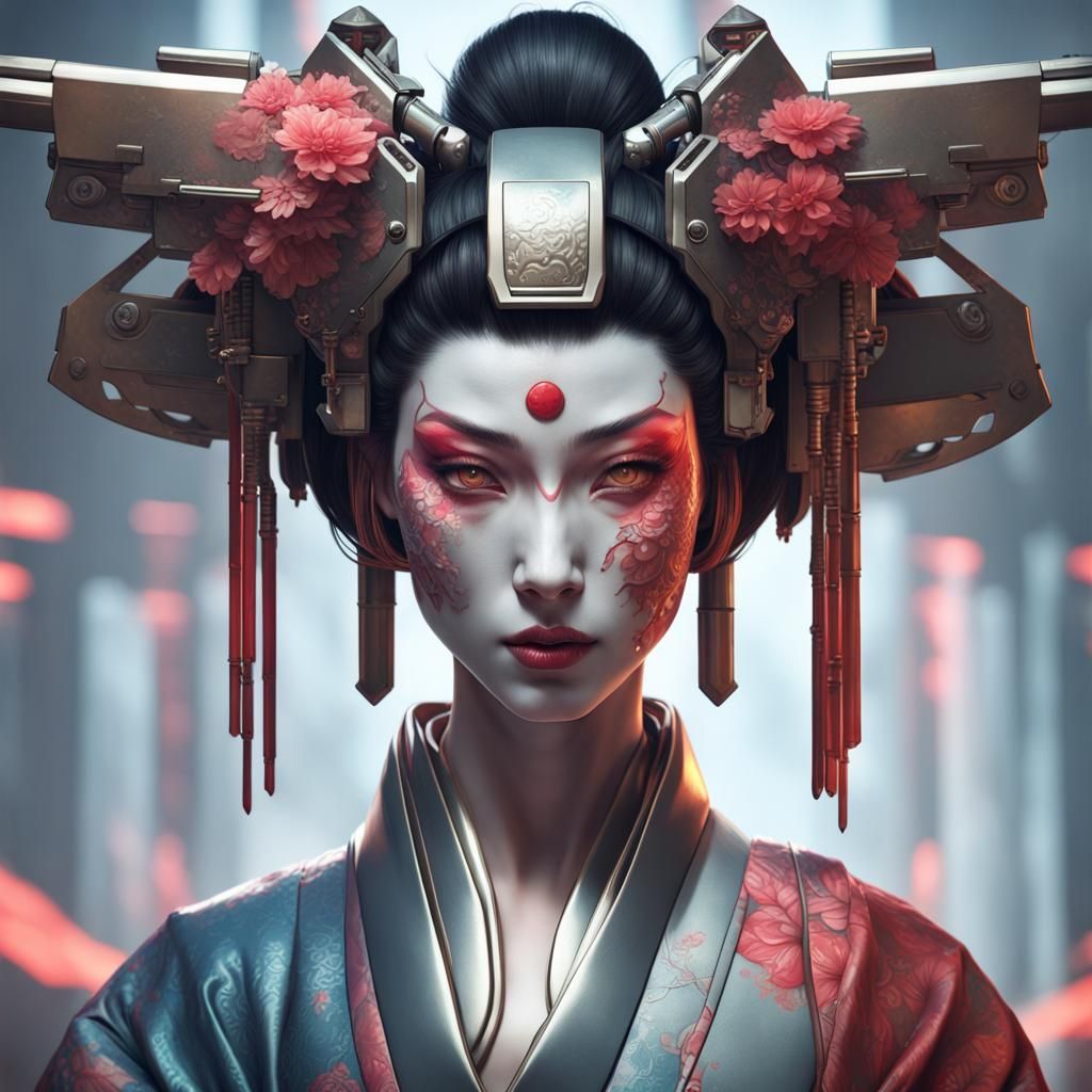cyborg geisha - AI Generated Artwork - NightCafe Creator