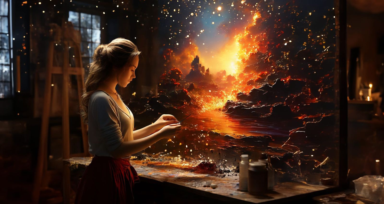 Conjuring Fire - AI Generated Artwork - NightCafe Creator