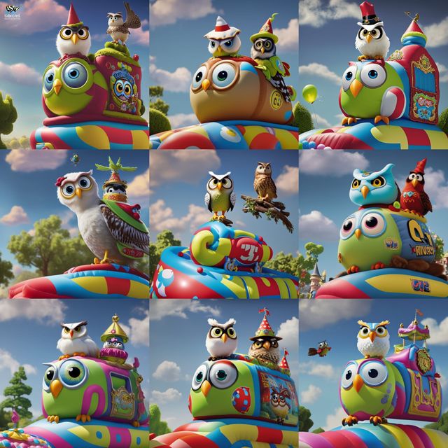 charming rococo portrait of cute pixar owl dressed as frilly cavalry ...