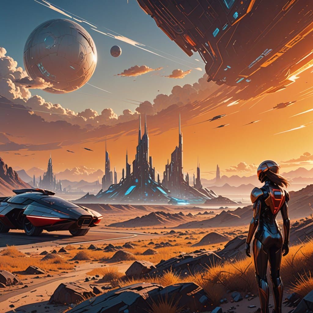 Cyborg Fembot Warriors Prepare Futuristic Shorelin... - AI Art