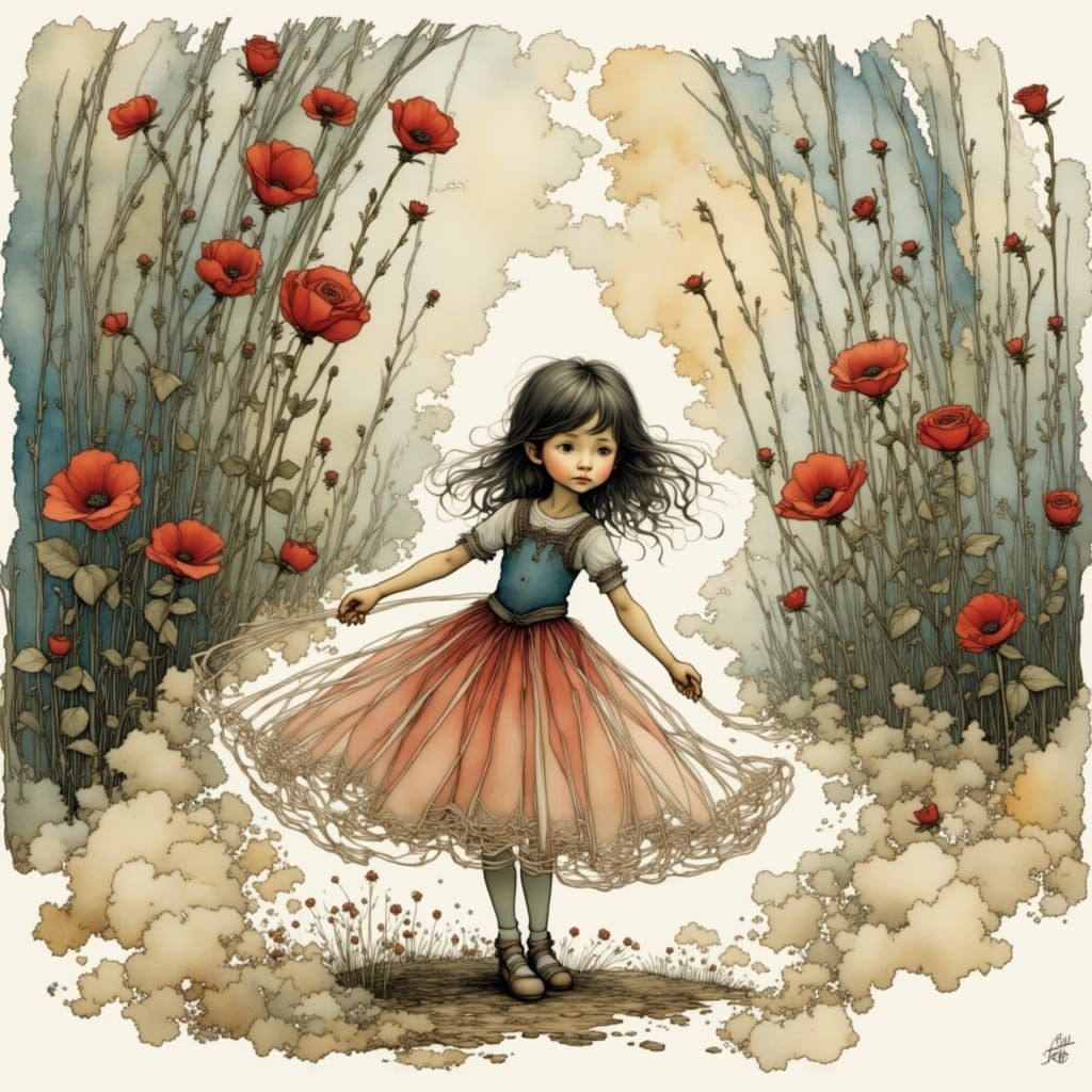 Whimsical Ballerina in a Delicate World - AI Art