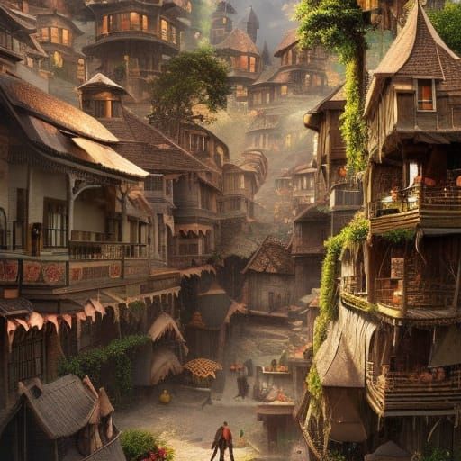 Village - AI Generated Artwork - NightCafe Creator