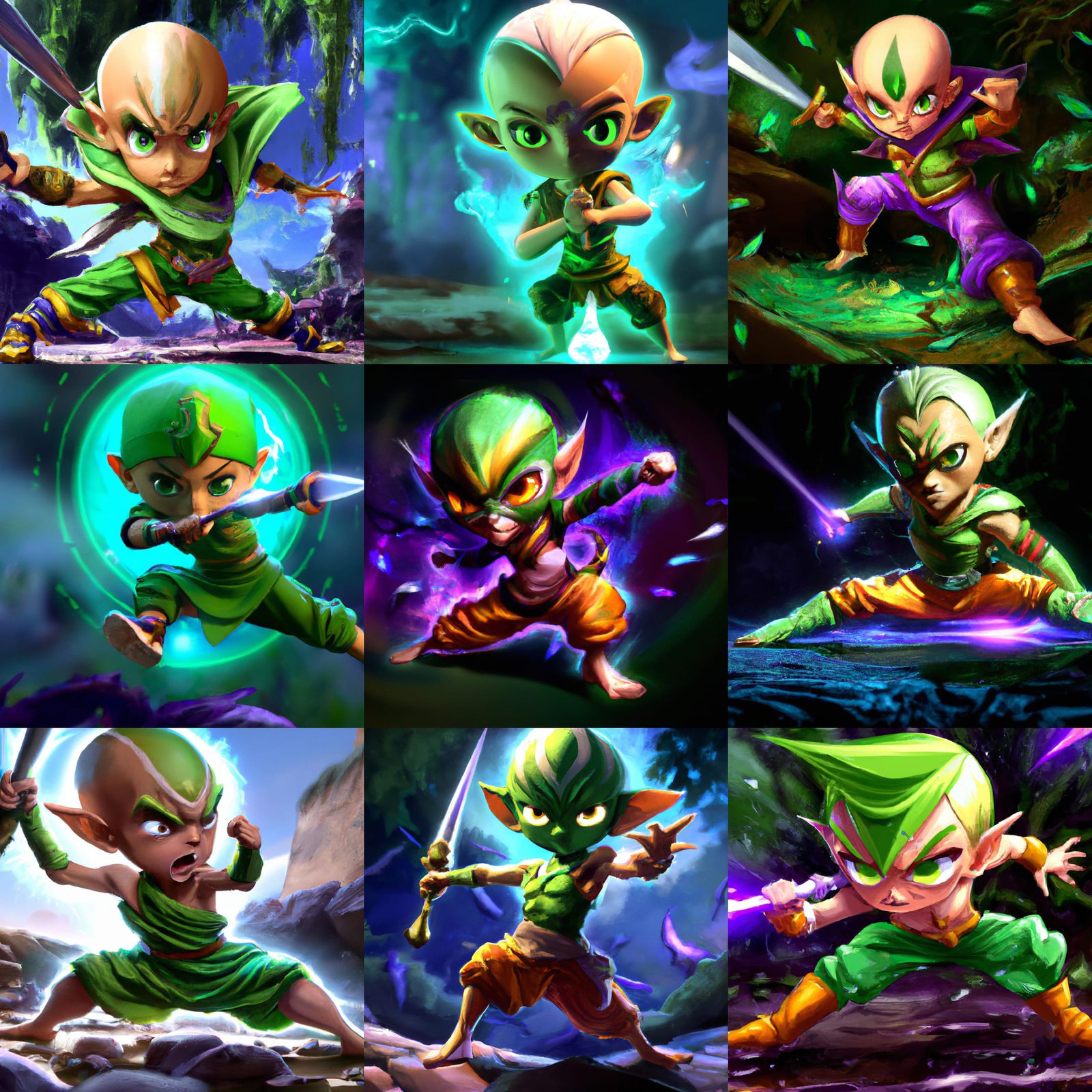 the centered shot of a chibified "Piccolo", In fighting stance, by ...