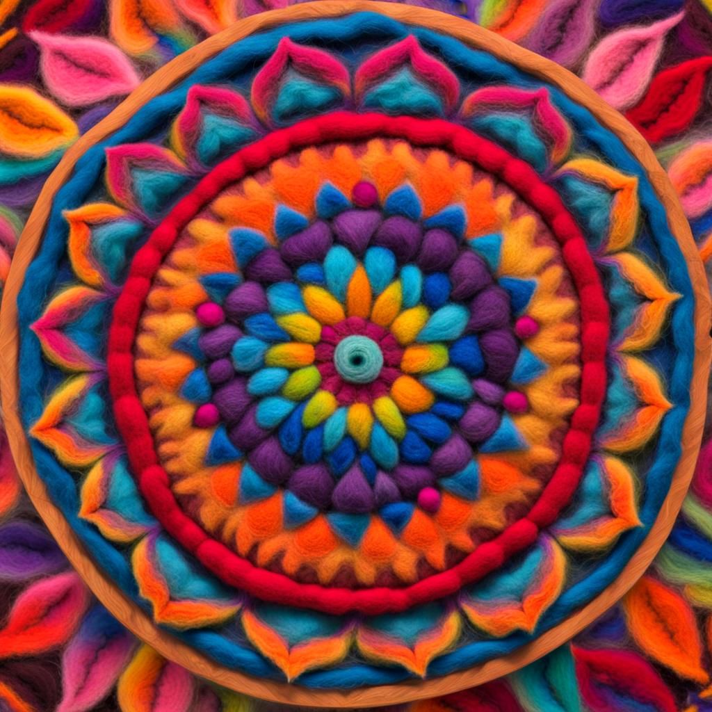 wool felted mandala - AI Generated Artwork - NightCafe Creator