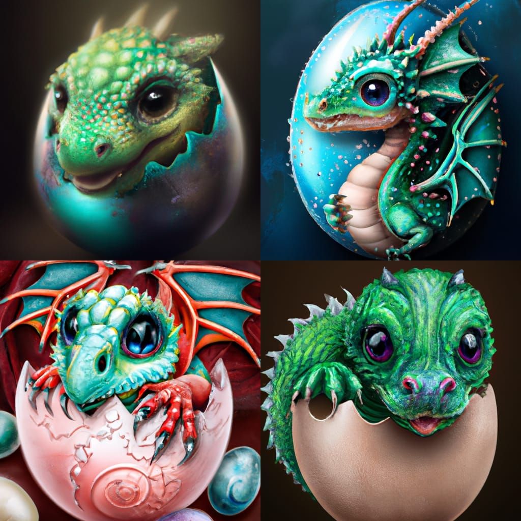 Easter Dragon Hatchlings - AI Generated Artwork - NightCafe Creator