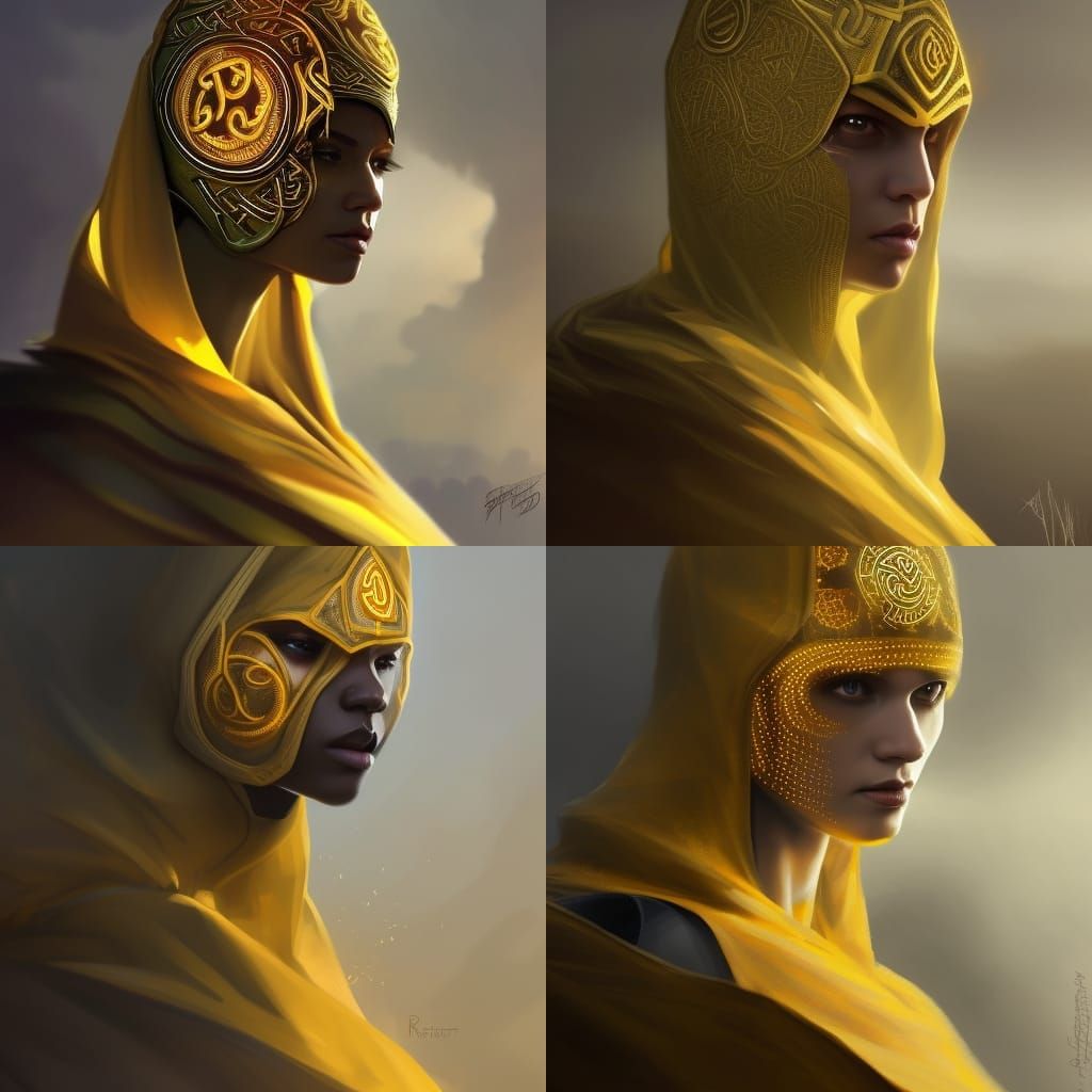 CELTIC religion region face Robot Princess River-dance sunlit yellow ...