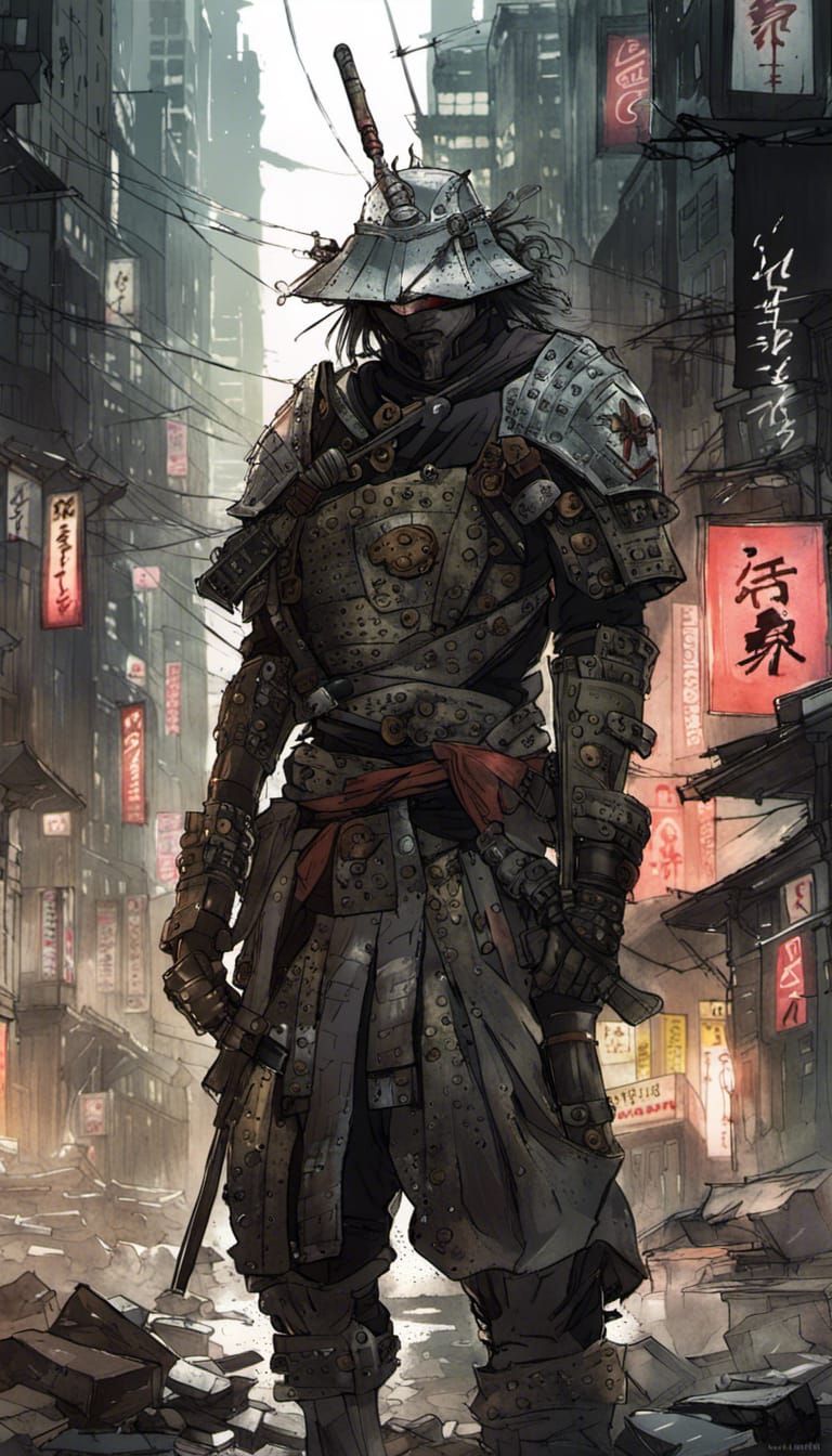 Grungy samurai - AI Generated Artwork - NightCafe Creator
