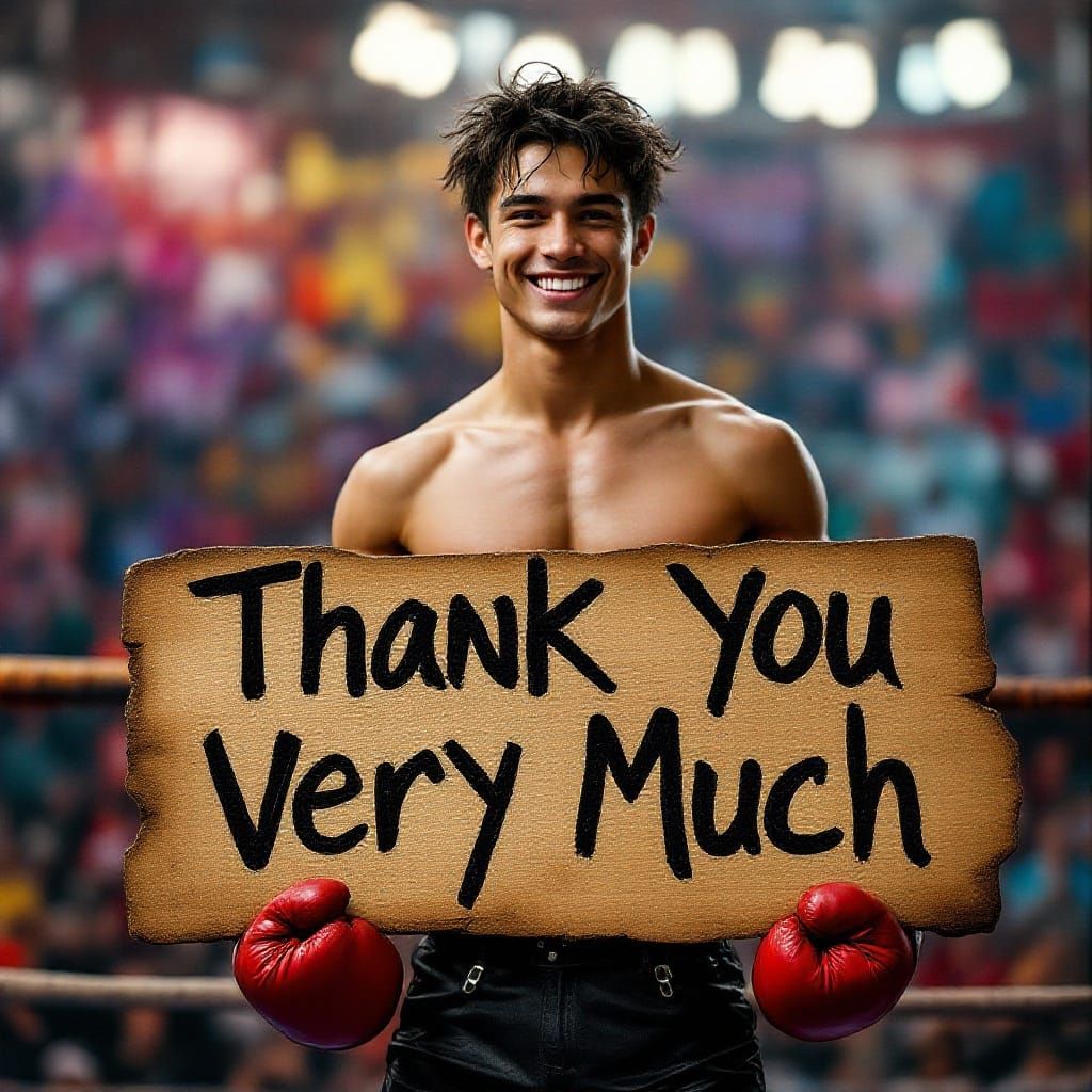 Thank You Very Much - Boxeo - Handsome Latino Boxer Poses wi...
