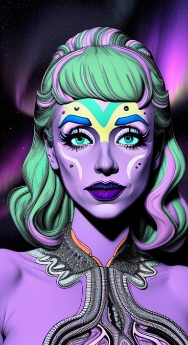 Surrealist Comic Portrait in Tim Burton Style with... - AI Art