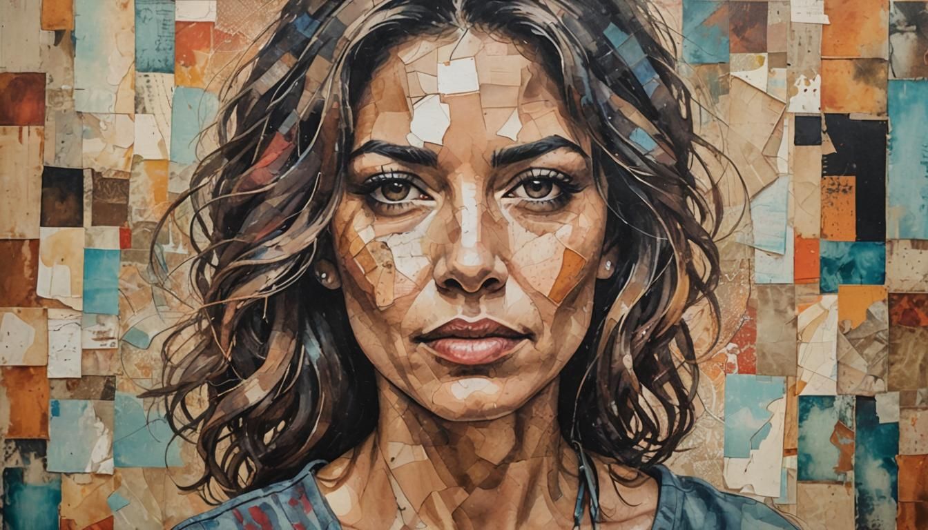 Fragmented Memory Portrait - AI Generated Artwork - NightCafe Creator