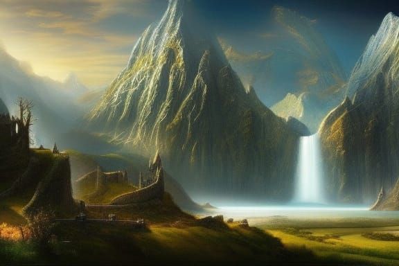 Fantasy landscape inspired by Lord of the Rings, epic, breathtaking ...