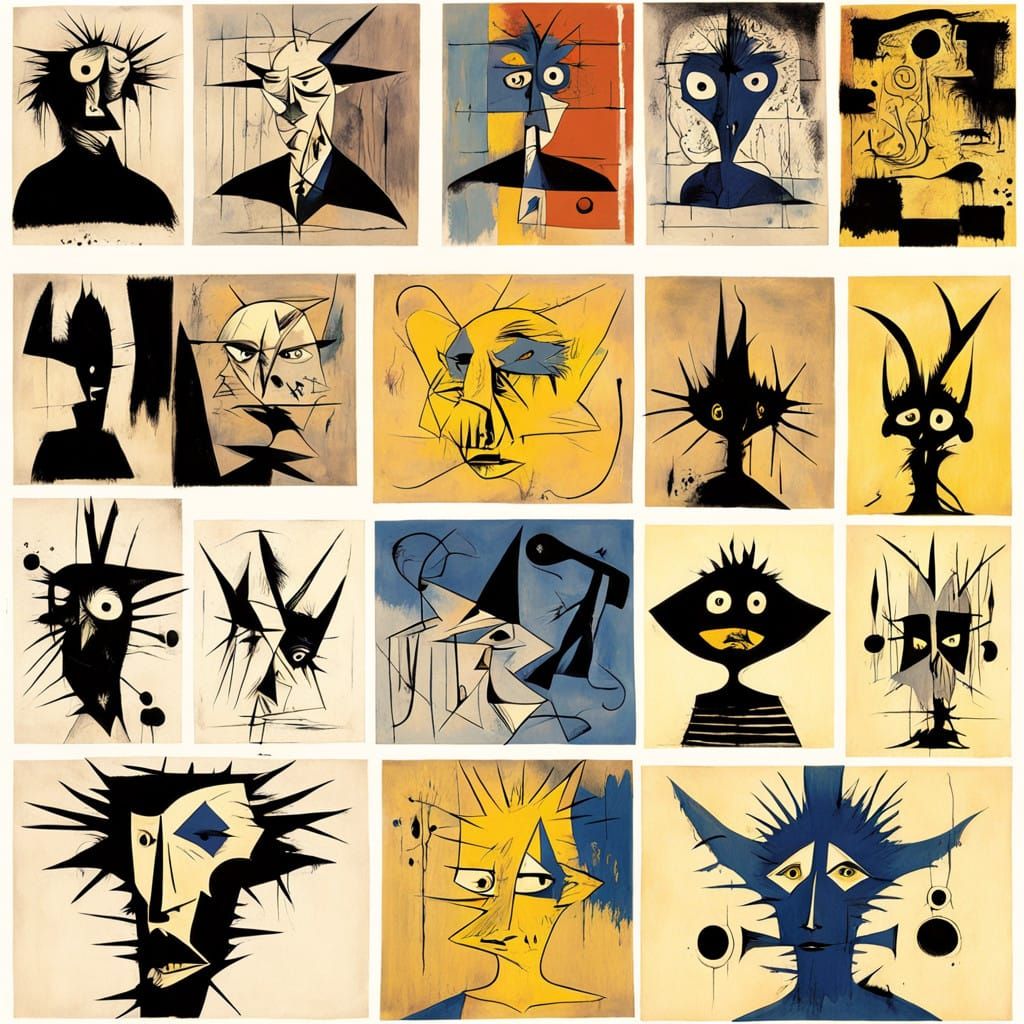 Surrealist Horror Cubist Art Blot Test - AI Art