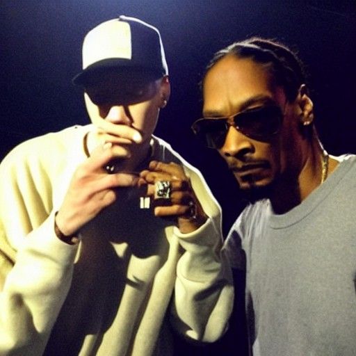 eminem smoking a bud with snoop dogg - AI Generated Artwork - NightCafe ...