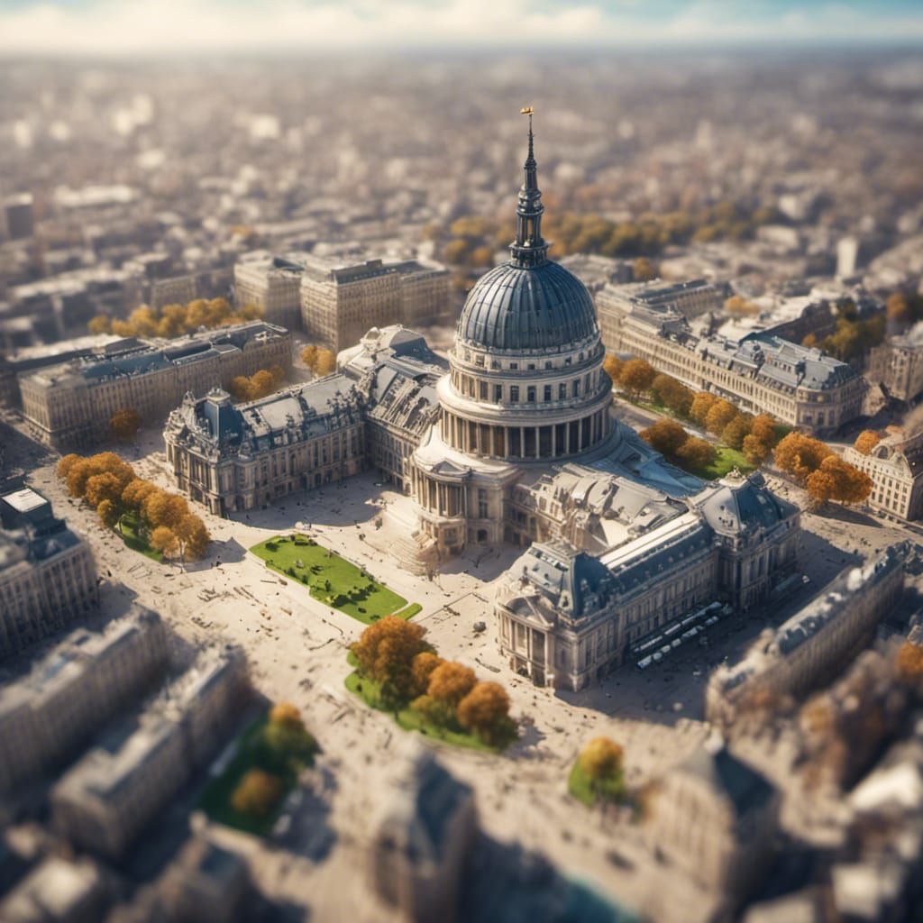 United earth capital building, tilt shift aerial photography ...