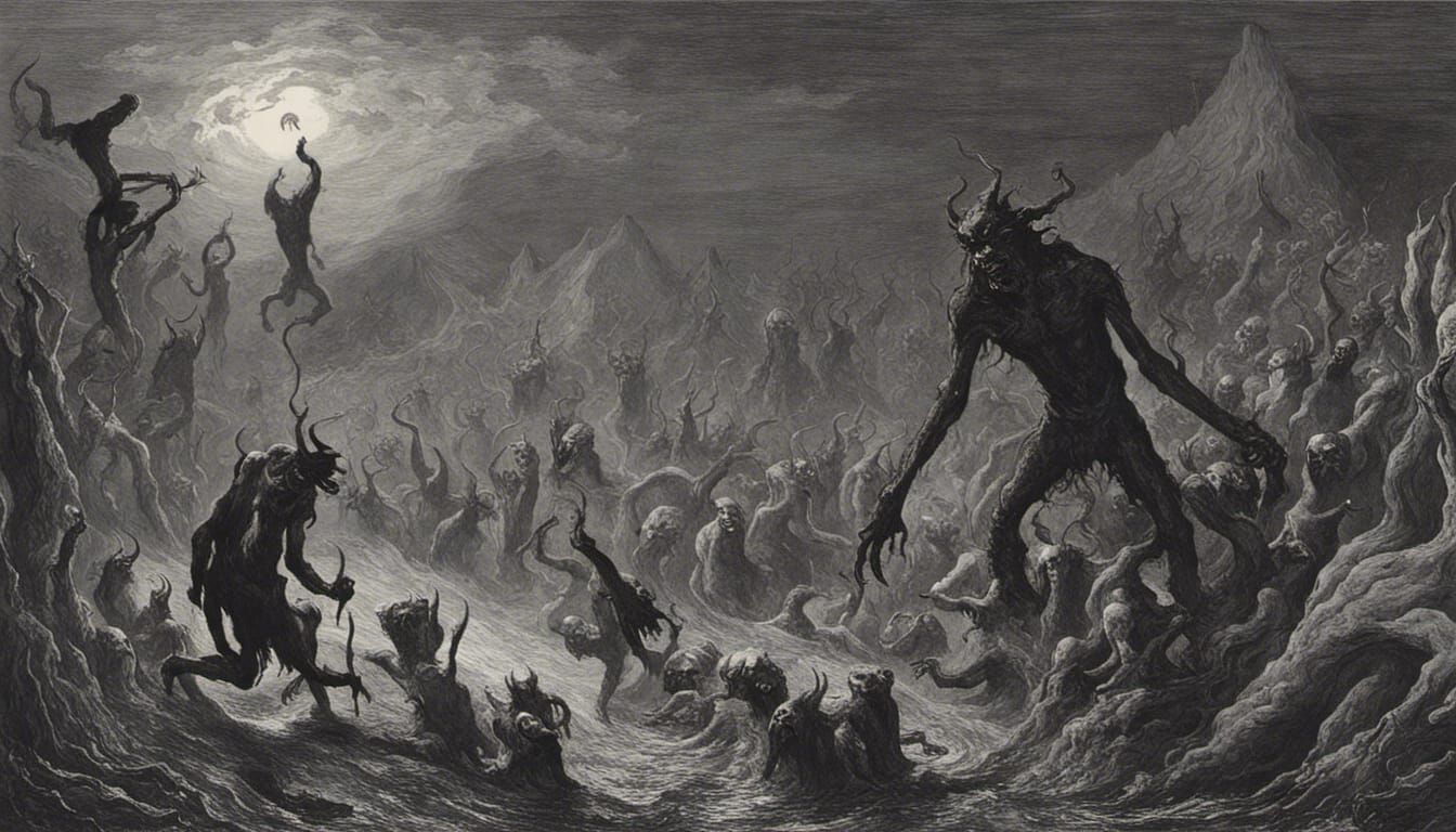 Hell Pencil Drawing - AI Generated Artwork - NightCafe Creator