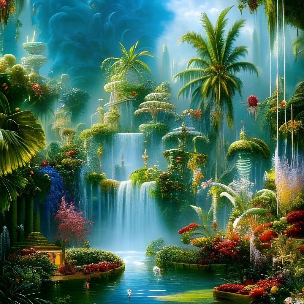 Water Garden - AI Generated Artwork - NightCafe Creator