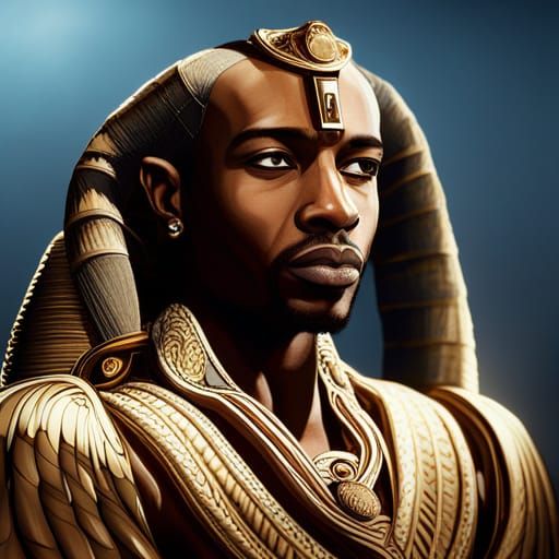 Portrait of Tupac as a pharaoh ancient egypt - AI Generated Artwork ...