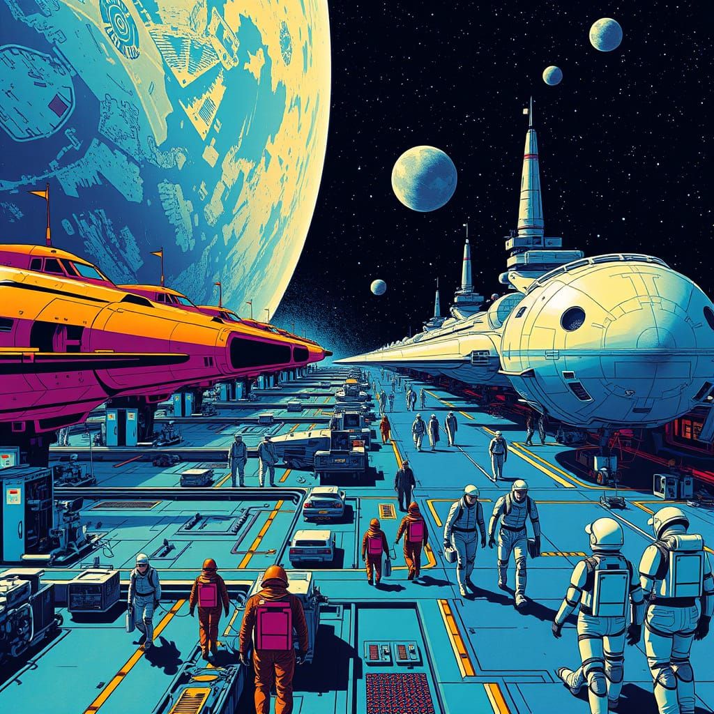 Space Station in orbit about Planet X