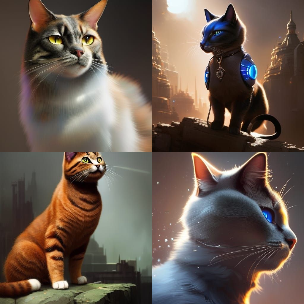 Amazing pet robot cat, portrait, 8k resolution concept art portrait by ...