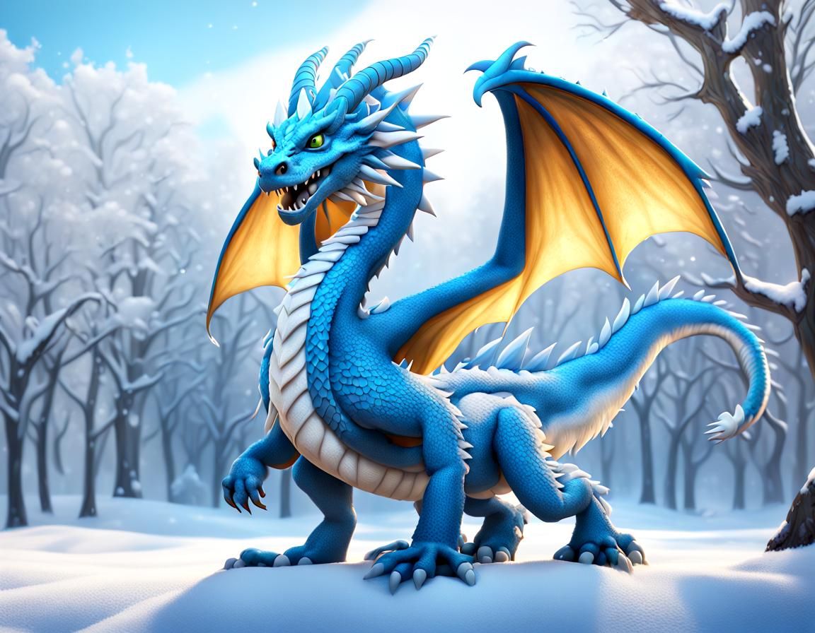 Winter dragon - AI Generated Artwork - NightCafe Creator