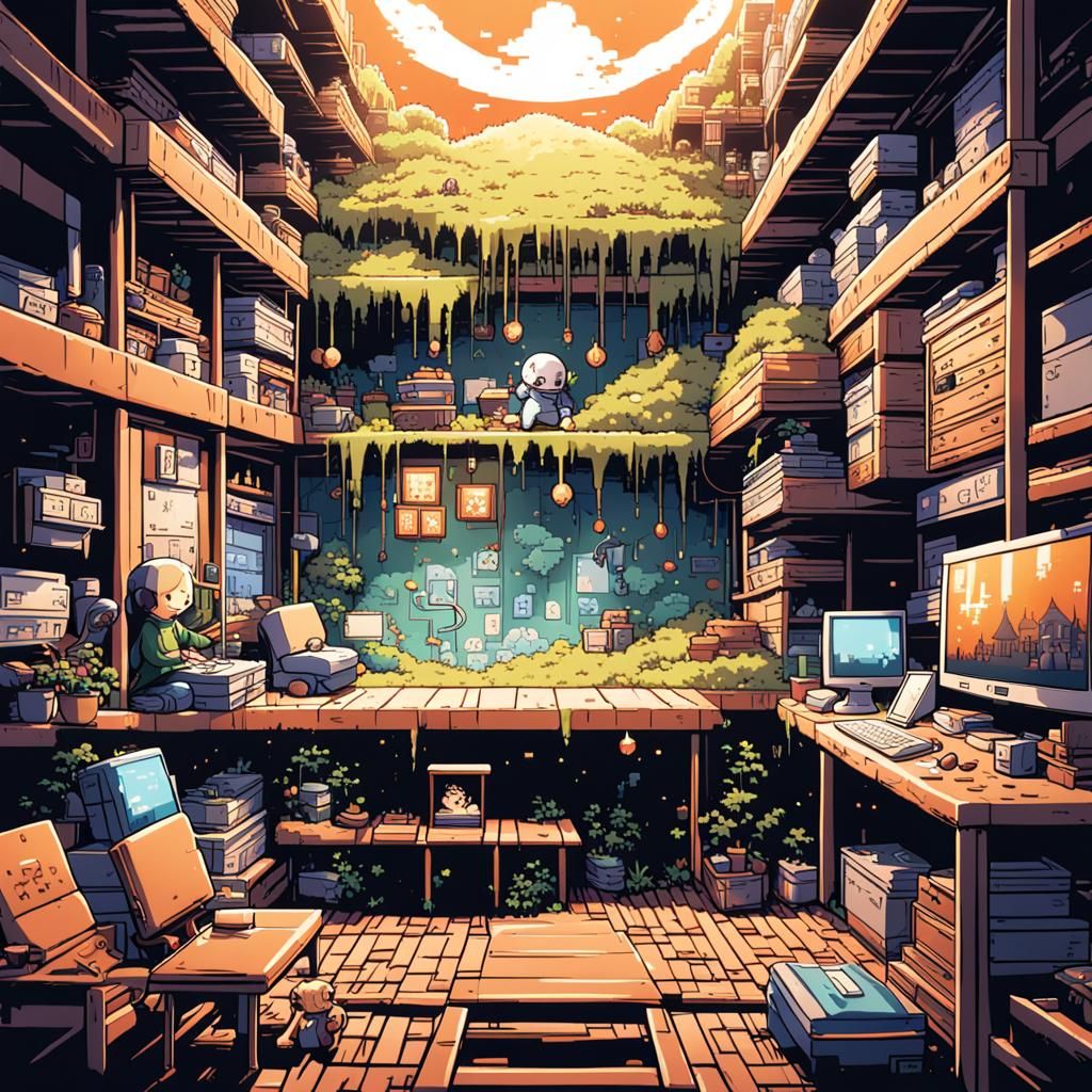 8 bit bedroom - Ant Hill - AI Generated Artwork - NightCafe Creator